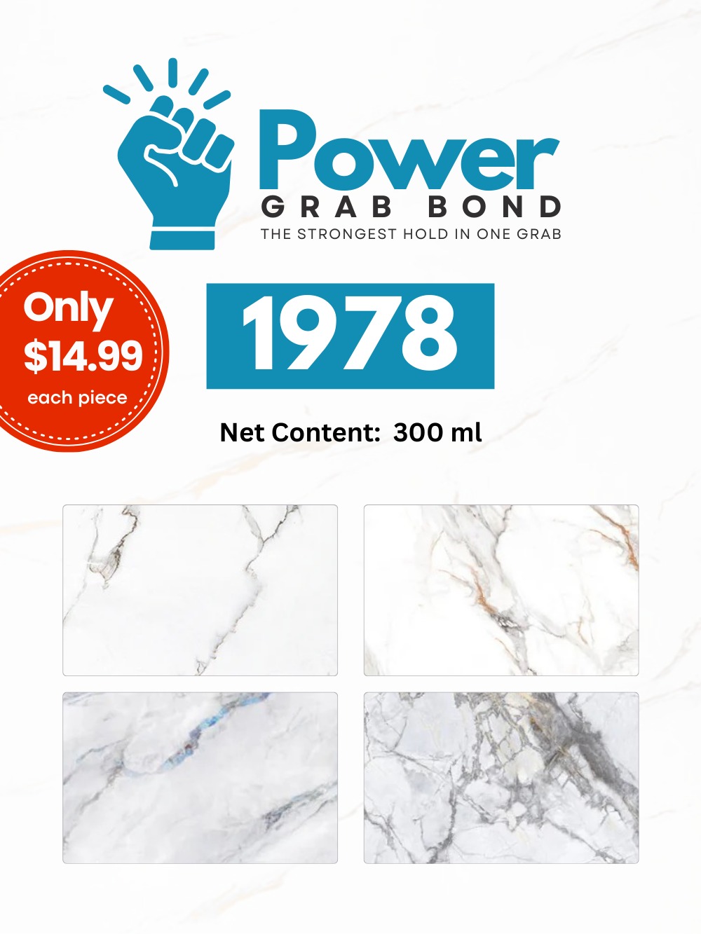 Power Grab Bond Marble Adhesive | Strong Hold Glue for Stone & Tiles ...
